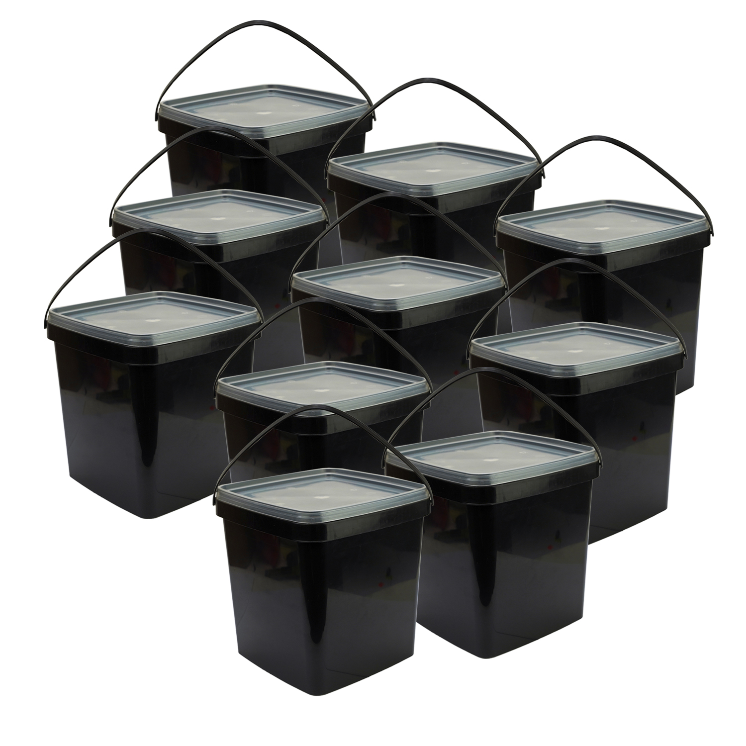 Eurocatch Emmer - Zwart met transparante deksel - Hersluitbaar - 10x ...