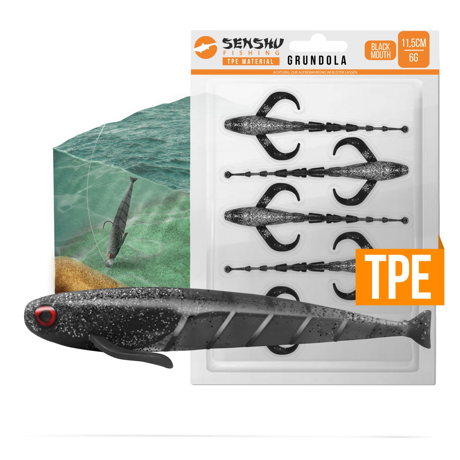 Senshu Grondel 11,5cm - 6gr - 5 Stuks - Black Mouth | Black Mouth ...